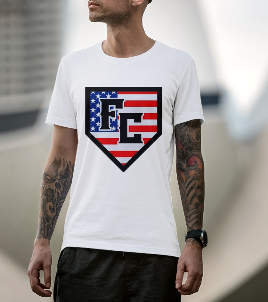 FC Patriotic Home Plate USA Flag White Regular 5000 T-Shirt