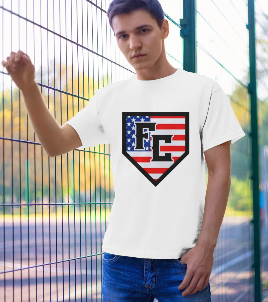 FC Patriotic Home Plate USA Flag White Regular 5000 T-Shirt