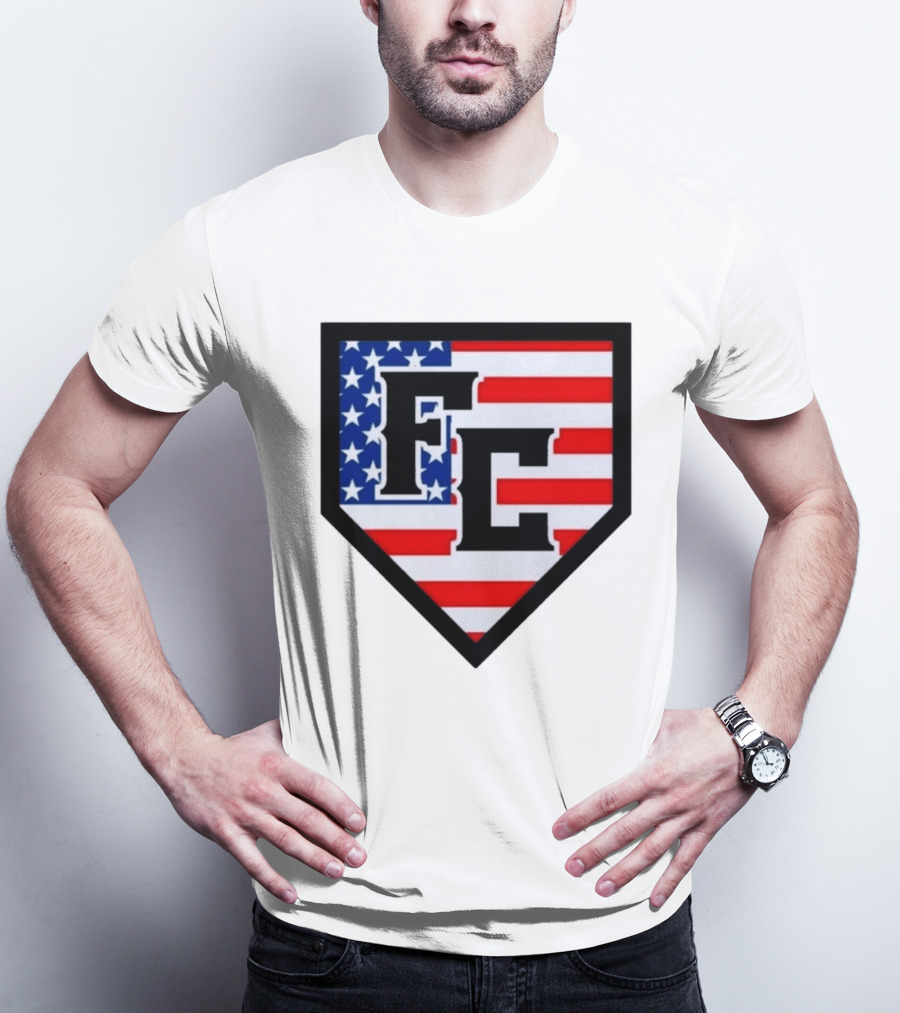 FC Patriotic Home Plate USA Flag White Regular 5000 T-Shirt