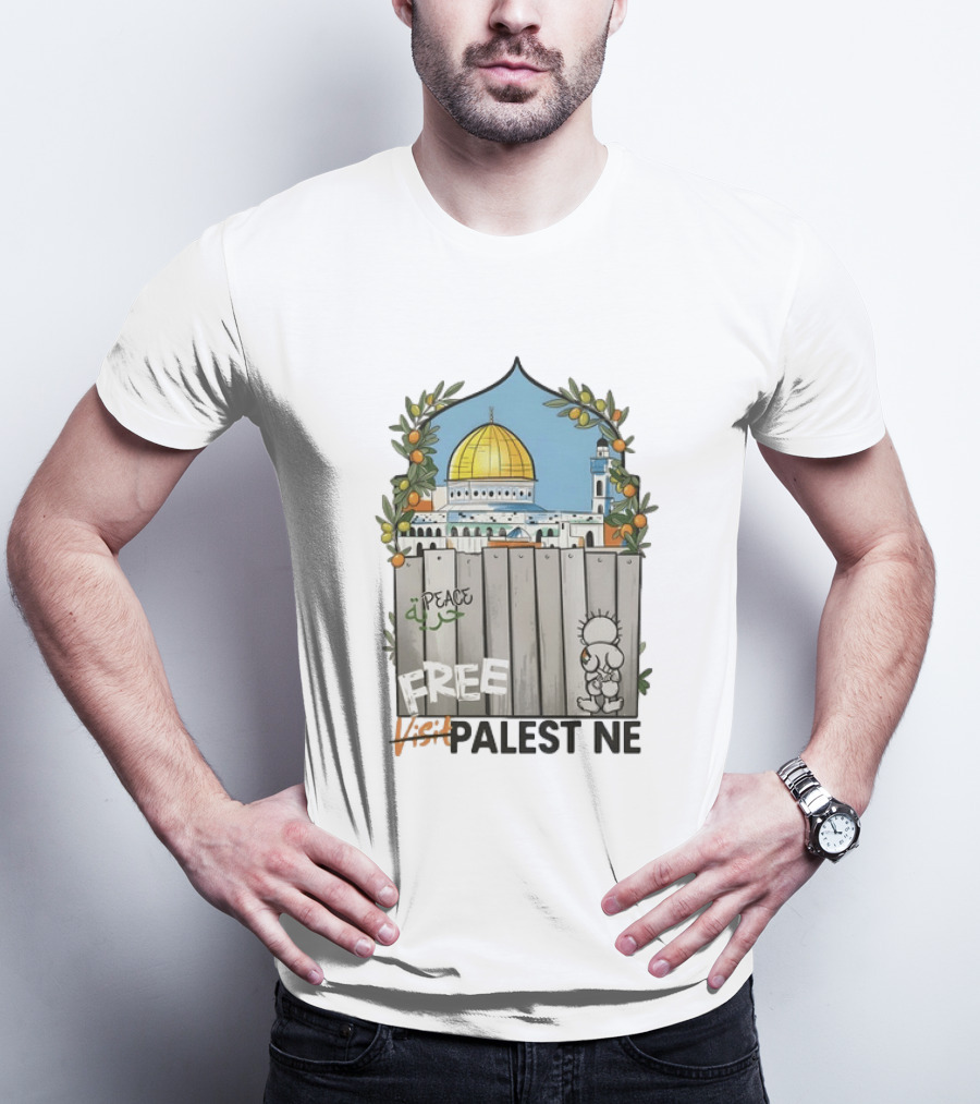 Nakba 78 Free Jerusalem Palestine Peace Symbol Olive Tree Dome T-Shirt