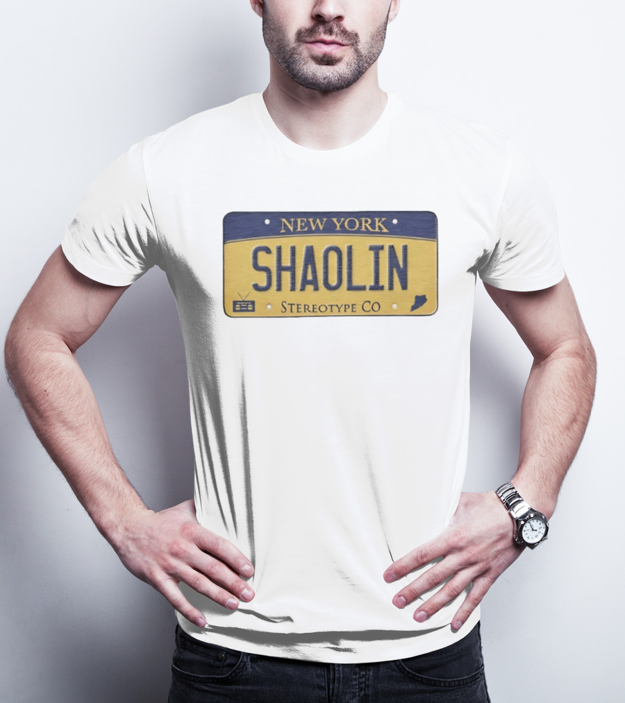 New York Shaolin Stereotype Co Staten Island License Plate T-Shirt
