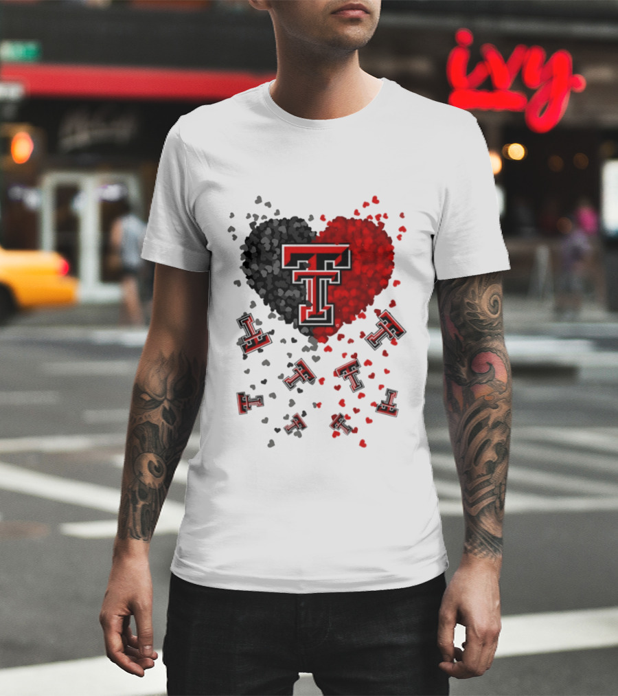 Texas Tech Red Raiders Heart 2026 Football Fan Gear T-Shirt