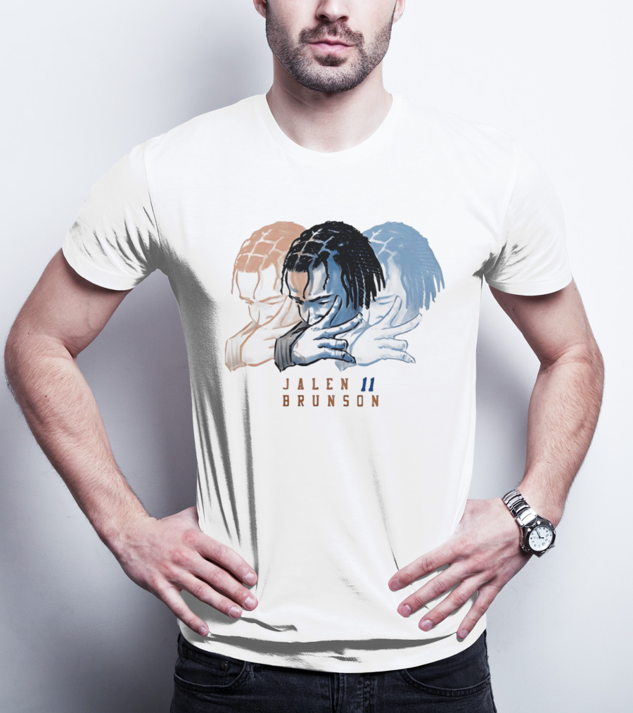 Jalen Brunson 11 New York Knicks Multi Pose Triple T-Shirt