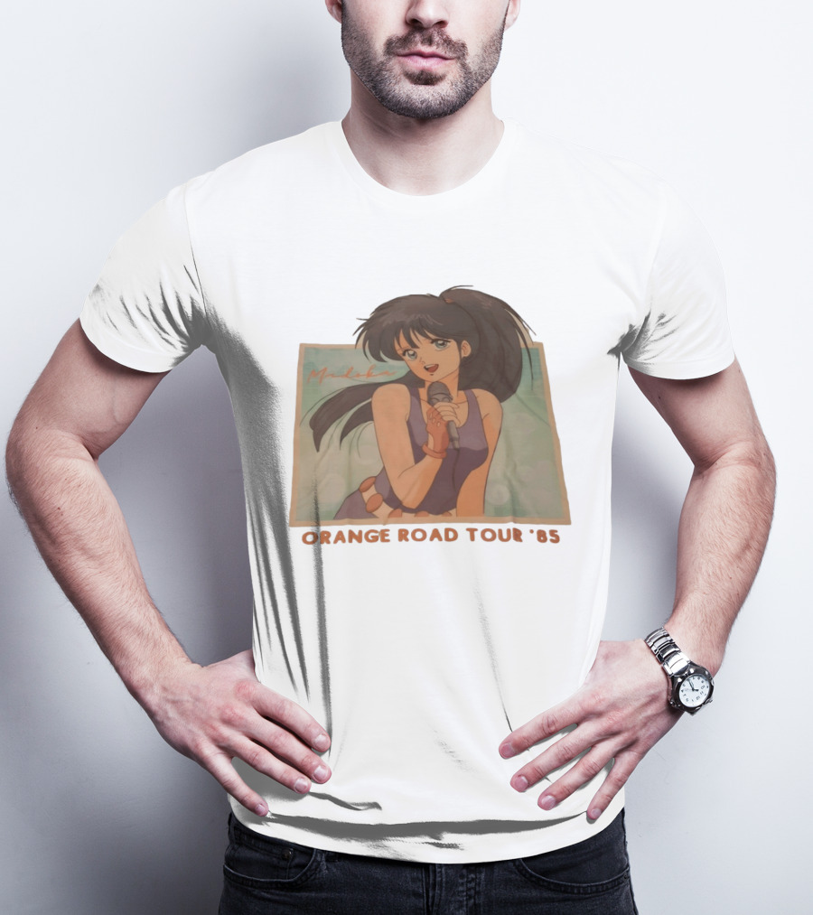 Madoka Ayukawa Orange Road Tour 1985 Anime Character Singing Mic T-Shirt