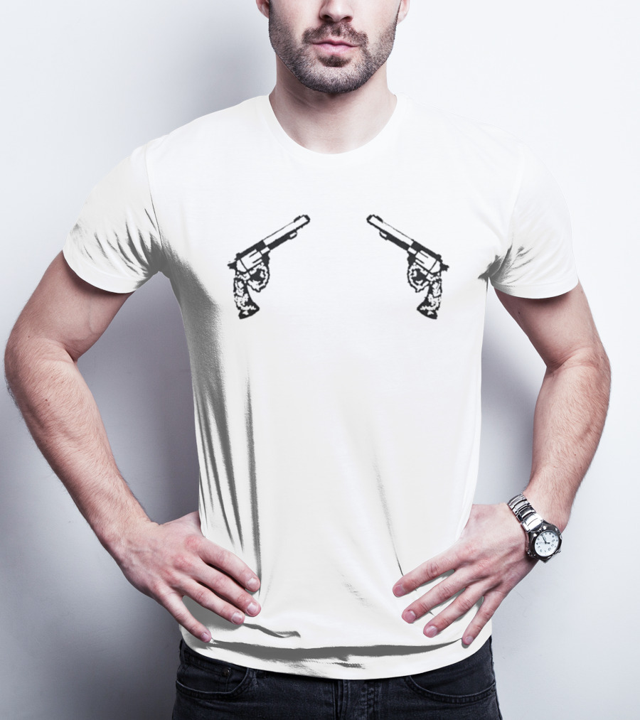 Conor McGregor Machine Gun Motif 2026 Dual Revolvers T-Shirt