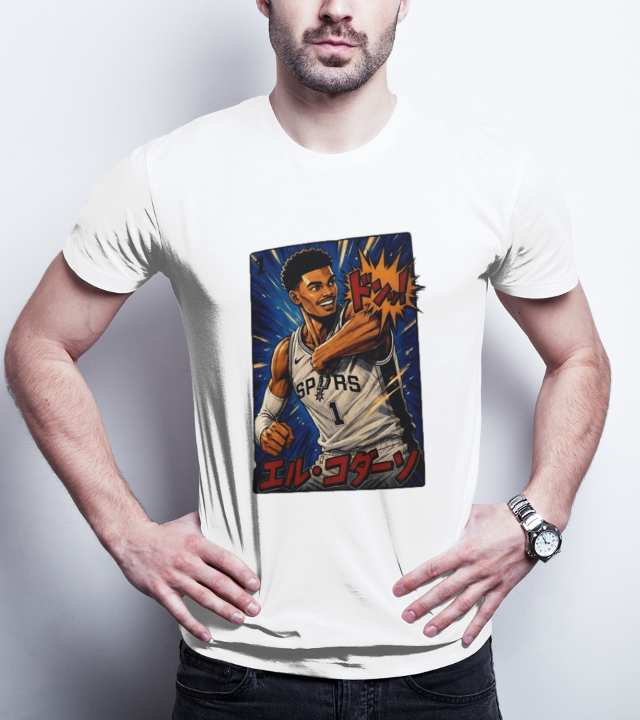 El Codazo Victor Wembanyama San Antonio Spurs Basketball Manga Style Japanese T-Shirt