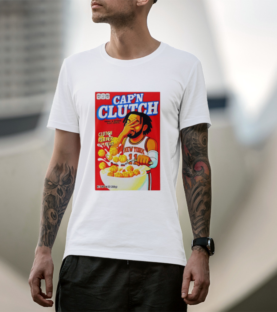 Cap'n Clutch New York Knicks Clutch Player Of The Year Cereal Box T-Shirt