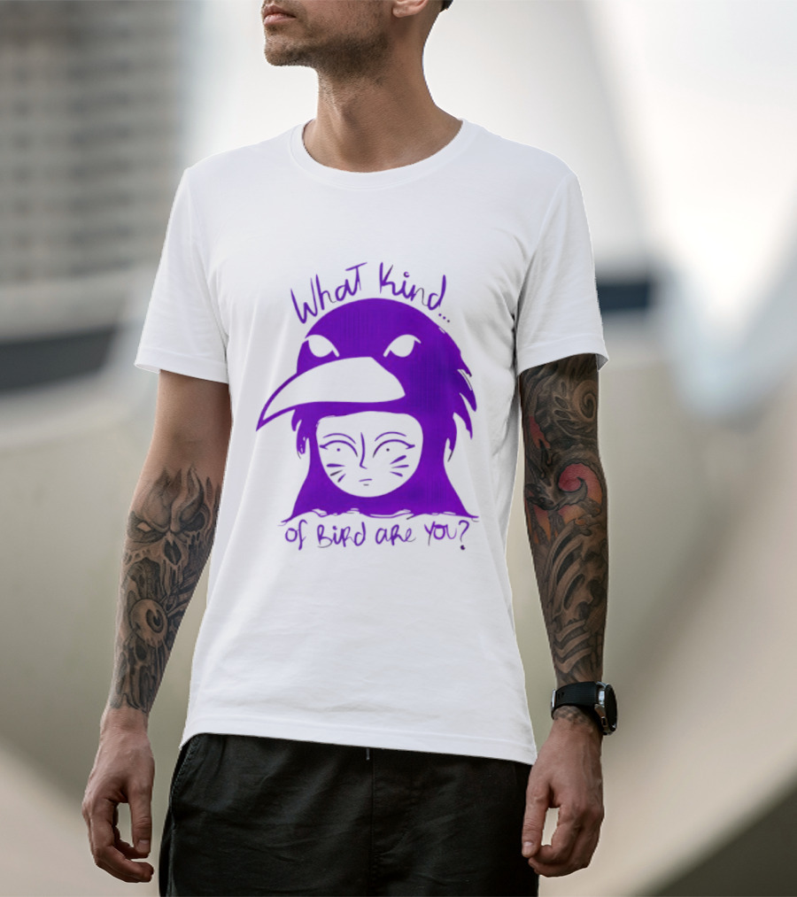 Moonrise Kingdom What Kind Of Bird Are You Purple Drawing T-Shirt