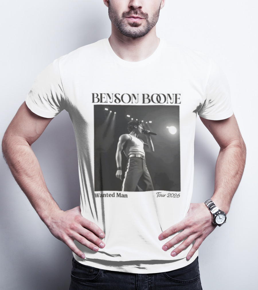 Benson Boone Wanted Man Concert 2026 Tour Performance T-Shirt