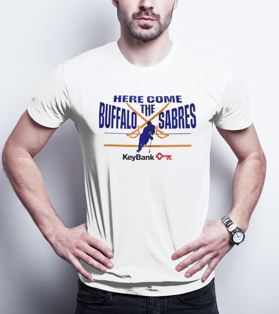 Here Come Buffalo The Sabres KeyBank Hockey Promotion T-Shirt