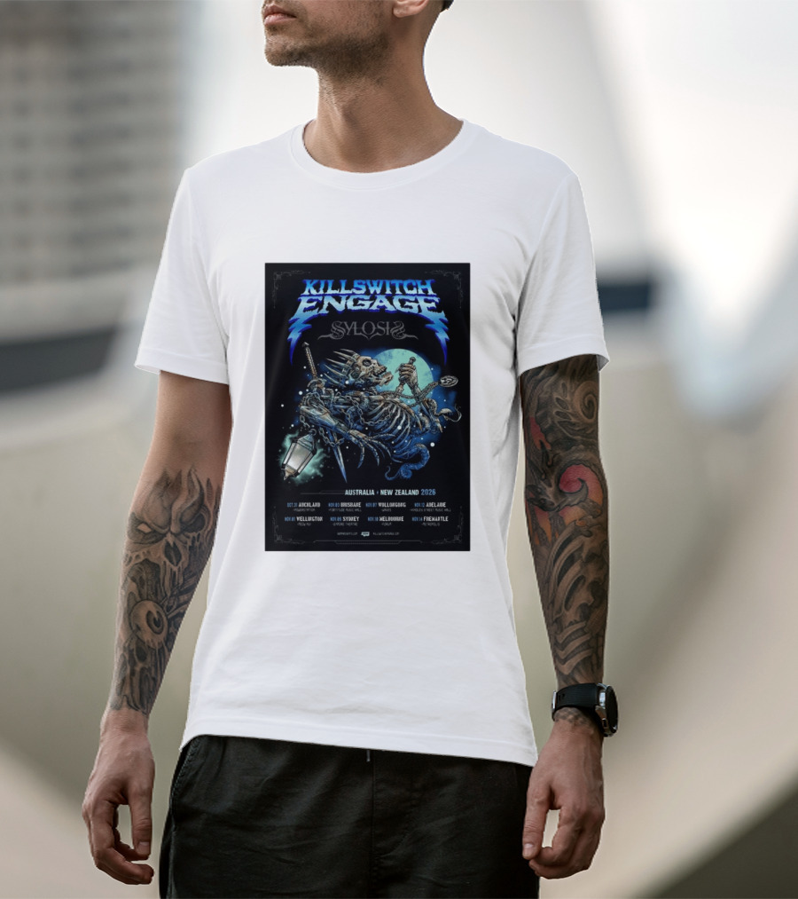 Killswitch Engage Sylosis Australia New Zealand Tour 2026 Concert Dates T-Shirt
