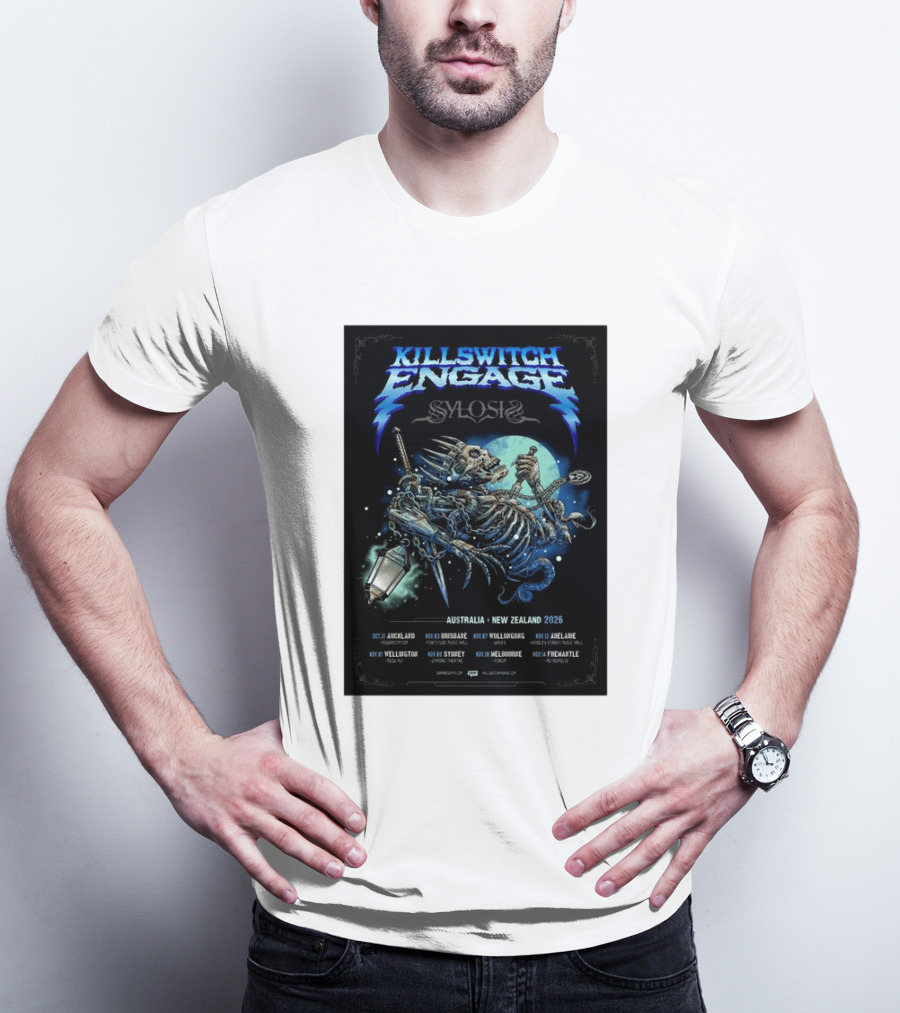 Killswitch Engage Sylosis Australia New Zealand Tour 2026 Concert Dates T-Shirt