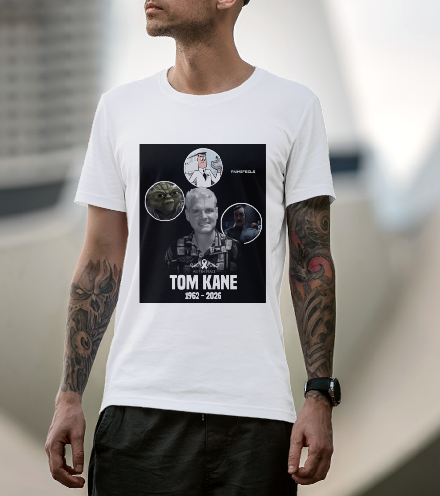 Rest In Peace Tom Kane 1962 2026 Animefeels Yoda T-Shirt
