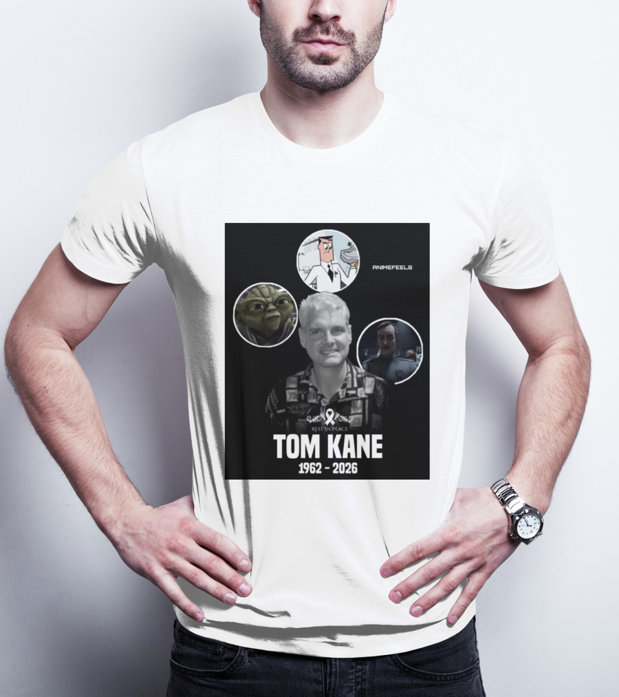 Rest In Peace Tom Kane 1962 2026 Animefeels Yoda T-Shirt