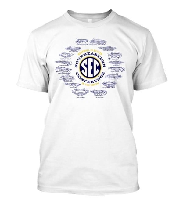 Southeastern Conference Baseball Stadiums MSU SEC Member Universities T-Shirt