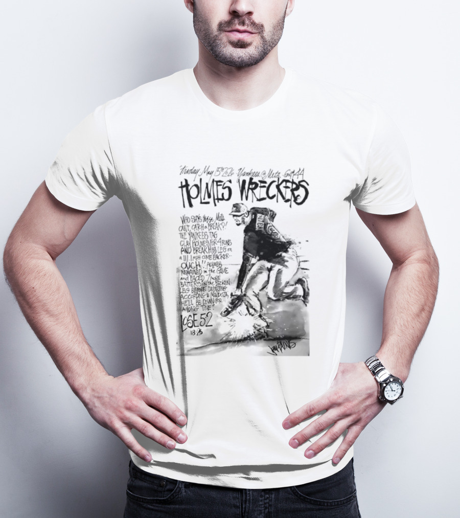 Holmes Wreckers New York Mets Baseball Pitcher Clay Holmes T-Shirt