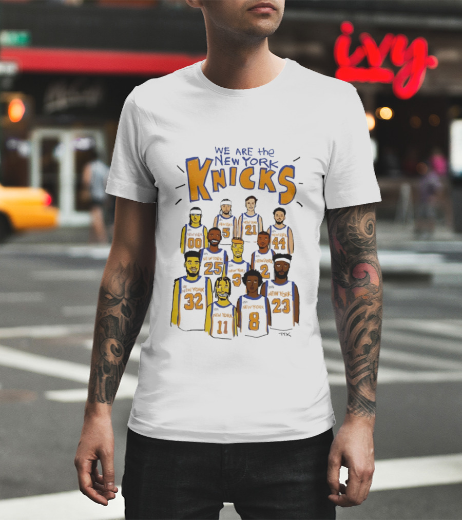 We Are The New York Knicks Players Basketball Doodle Team Roster T-Shirt