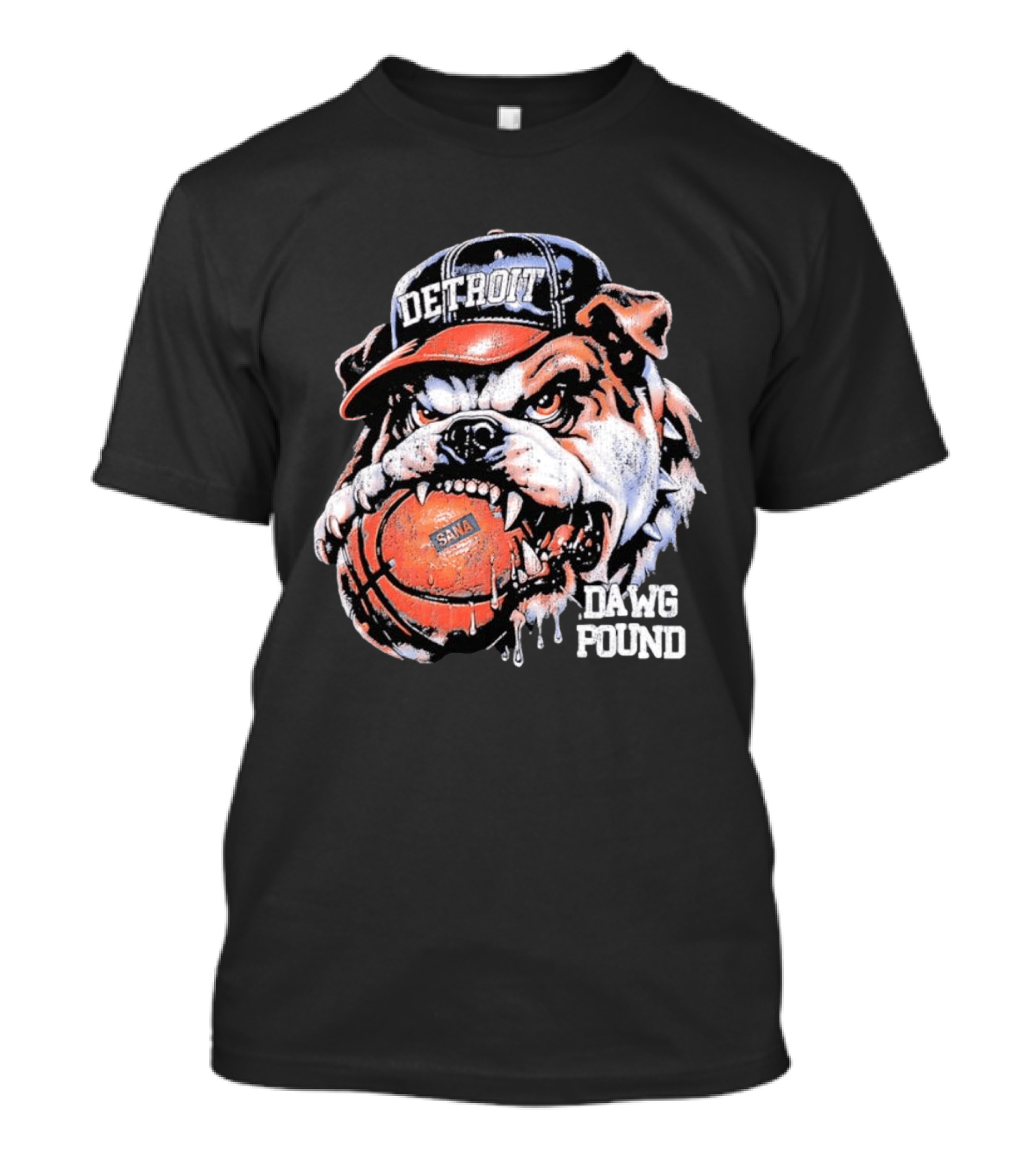 Detroit Bulldog Holding Basketball Dawg Pound T-Shirt