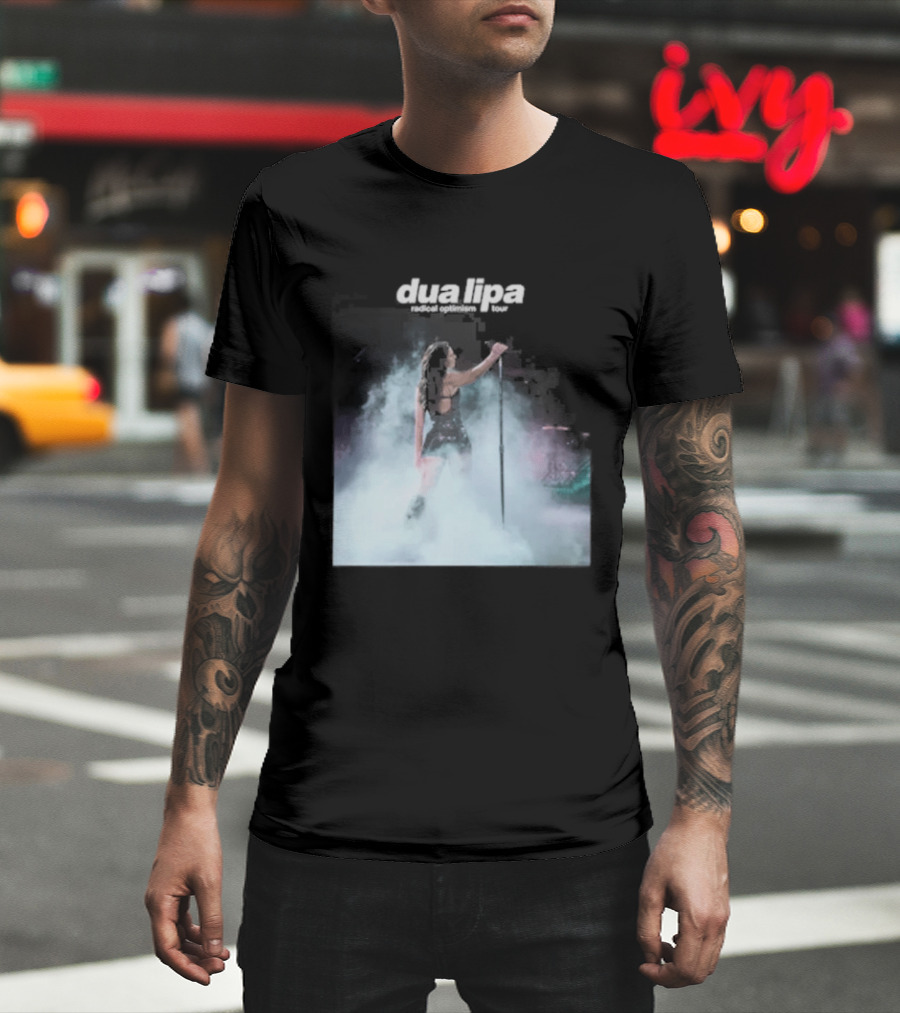 Dua Lipa Round Neck Abstract Pastel Aura T-Shirt