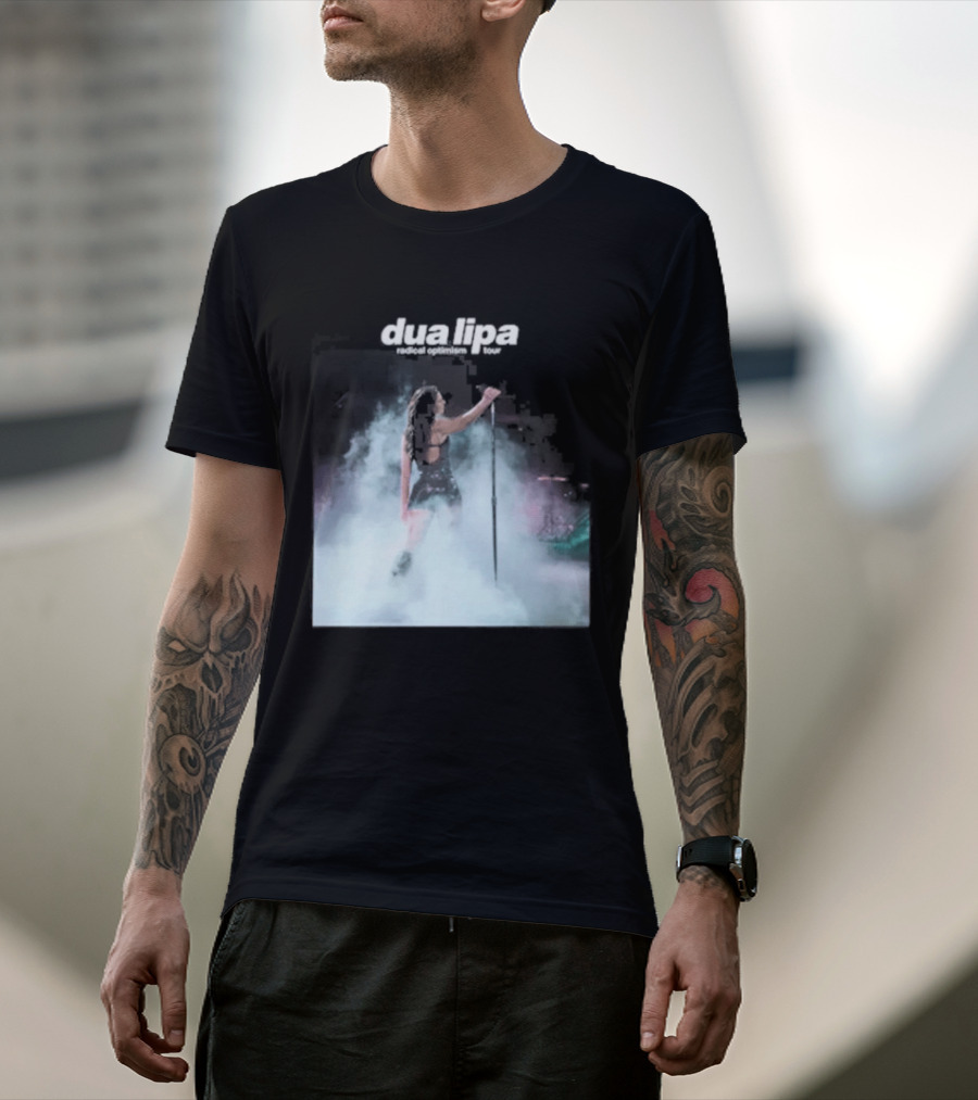 Dua Lipa Round Neck Abstract Pastel Aura T-Shirt
