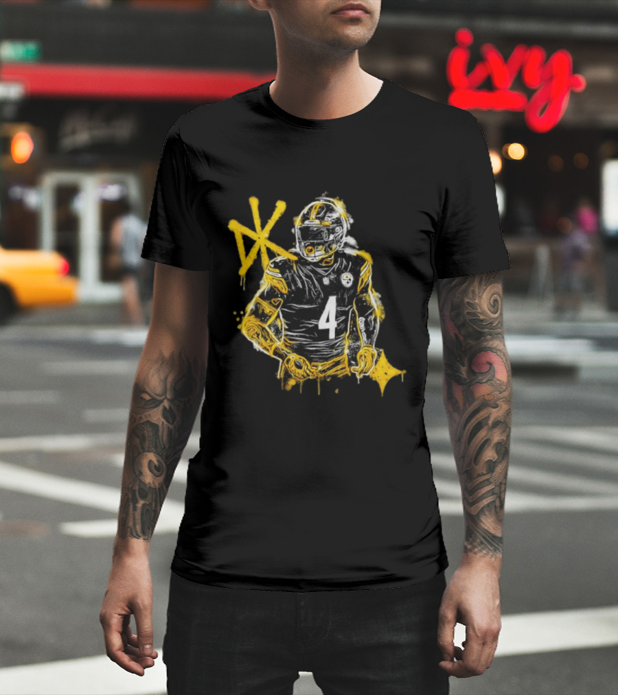 Pittsburgh Steelers Number 4 Here We Go Football Player NFL Fan Gear T-Shirt