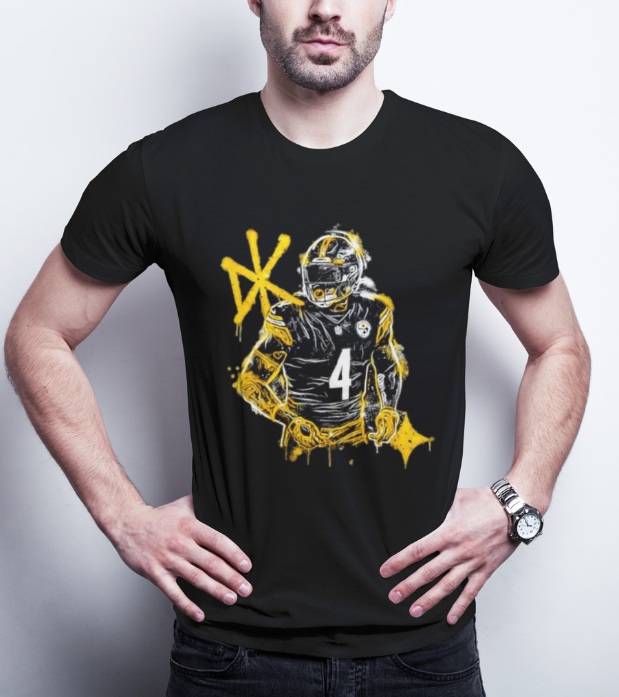 Pittsburgh Steelers Number 4 Here We Go Football Player NFL Fan Gear T-Shirt