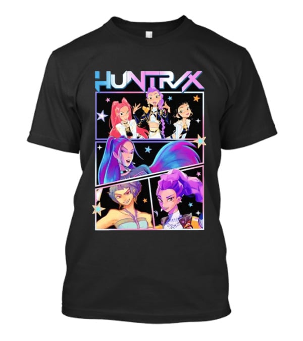 Huntrix Anime Character Panel Demon Hunter T-Shirt
