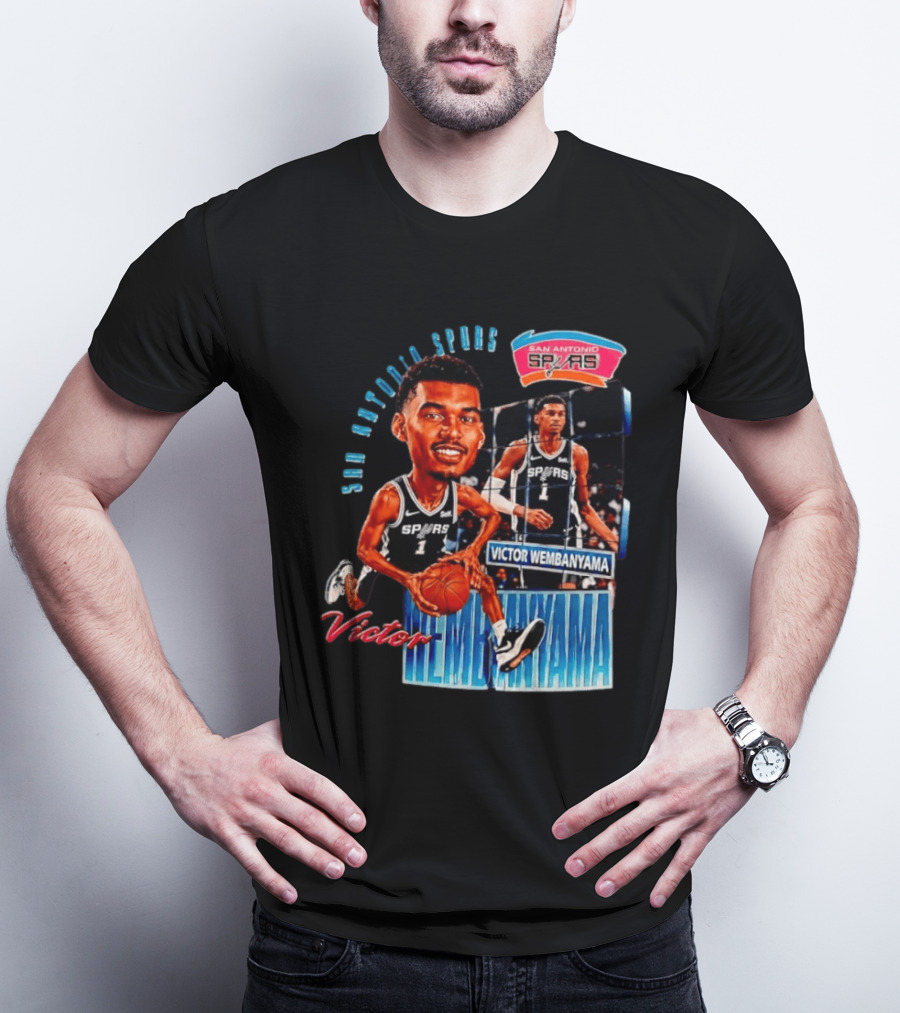 San Antonio Spurs Victor Wembanyama Basketball Caricature T-Shirt