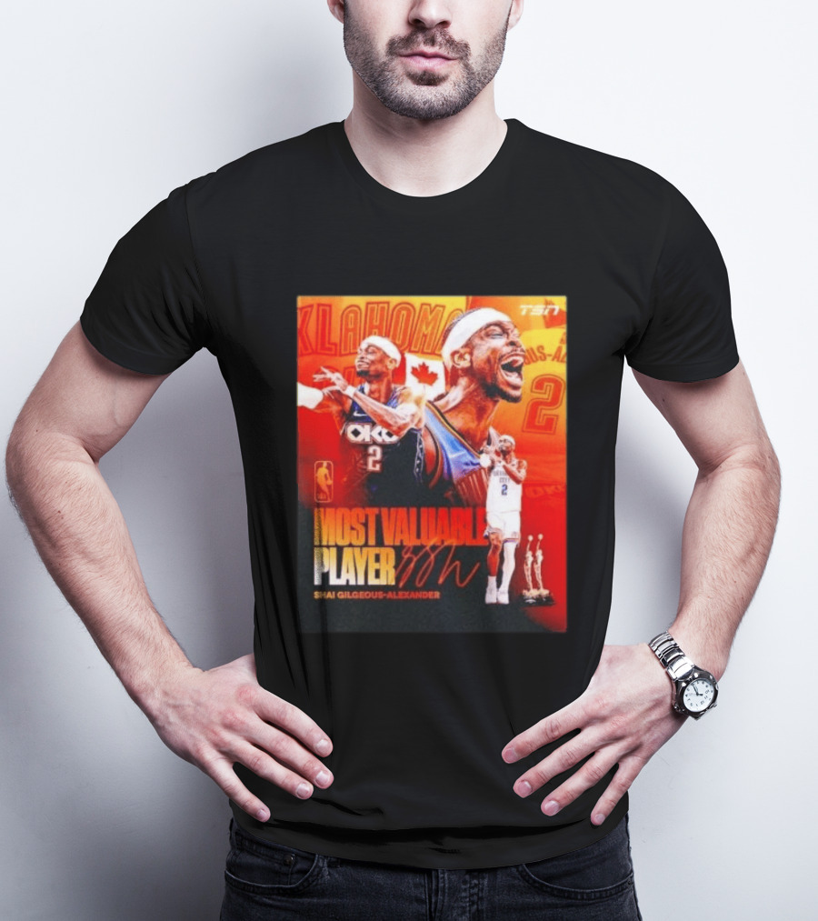 Shai Gilgeous Alexander Oklahoma Most Valuable Player 2x MVP TSN Basketball Canada T-Shirt