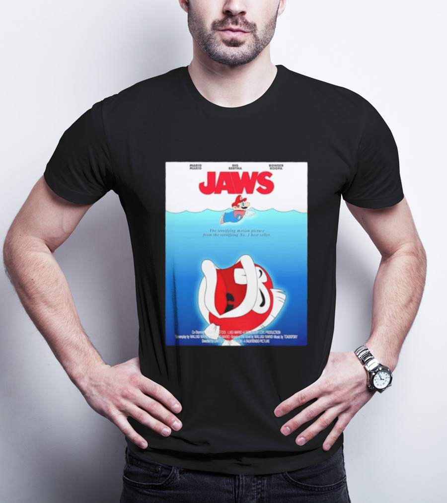 Mario Jaws Big Bertha Bowser Koopa Movie T-Shirt
