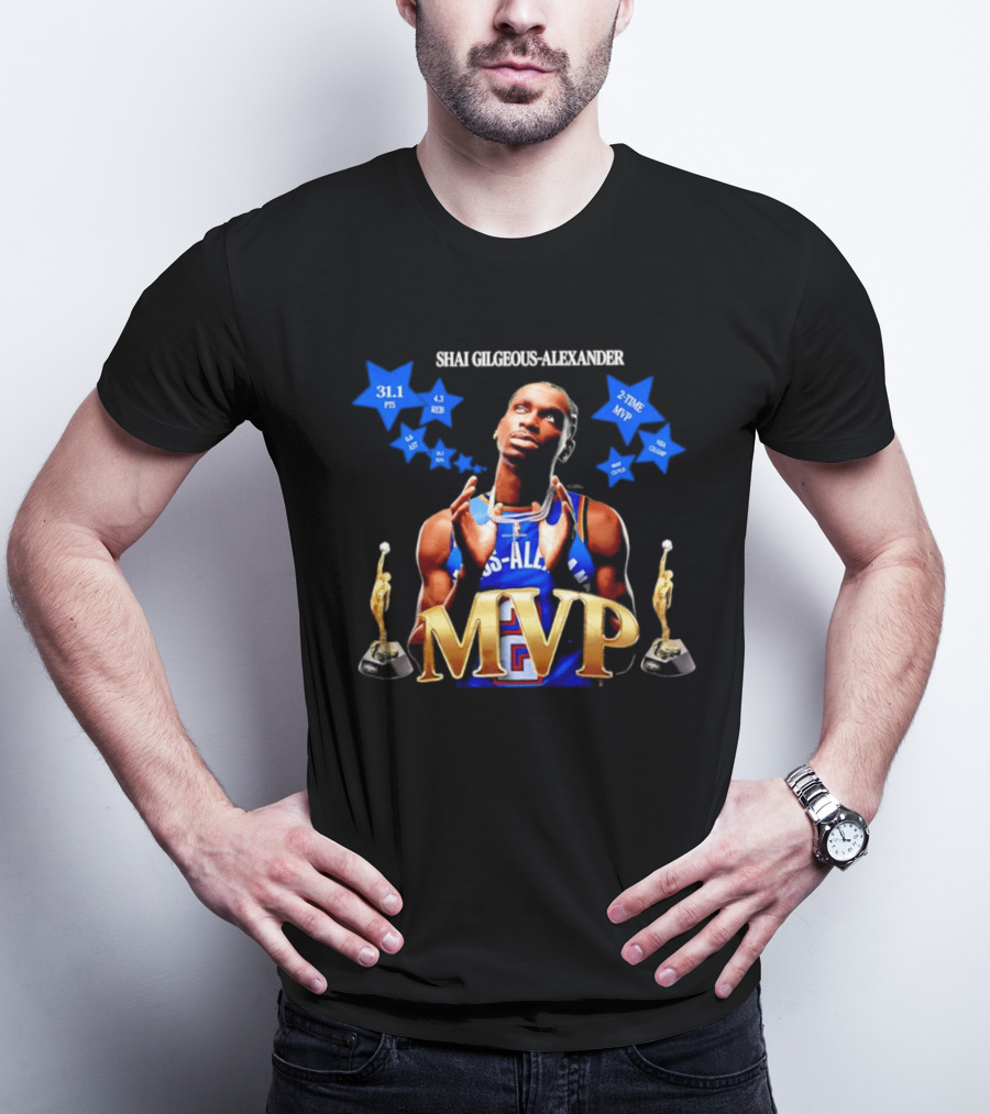 Shai Gilgeous Alexander MVP 31.1 Points 4.3 Rebounds Two Time MVP Champion T-Shirt