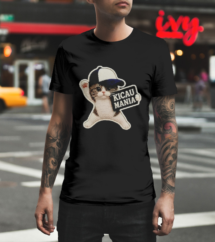 Kicau Mania Crochet Cat With Baseball Cap T-Shirt