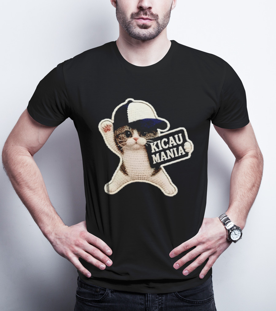 Kicau Mania Crochet Cat With Baseball Cap T-Shirt