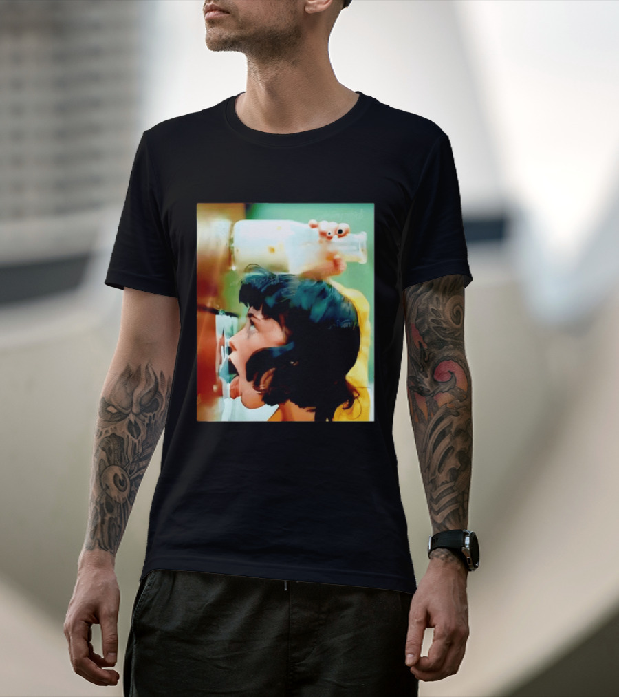 The Girl With Banging Head Licking Milk Scene T-Shirt