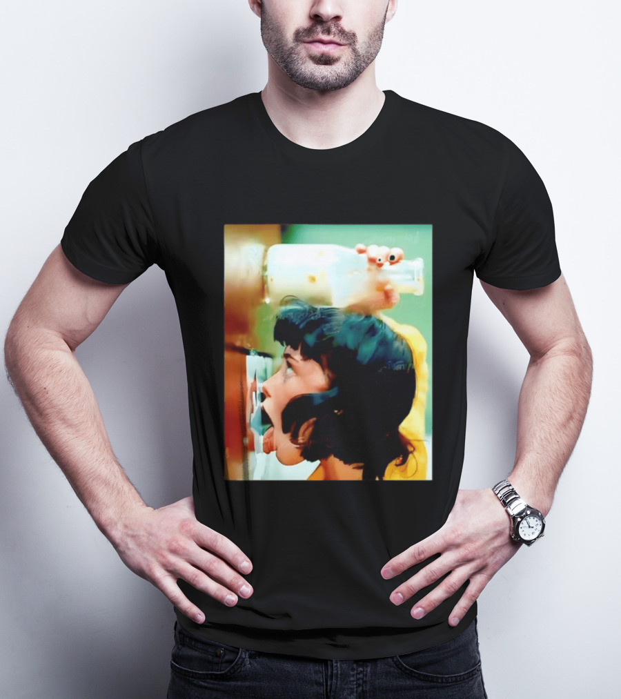 The Girl With Banging Head Licking Milk Scene T-Shirt