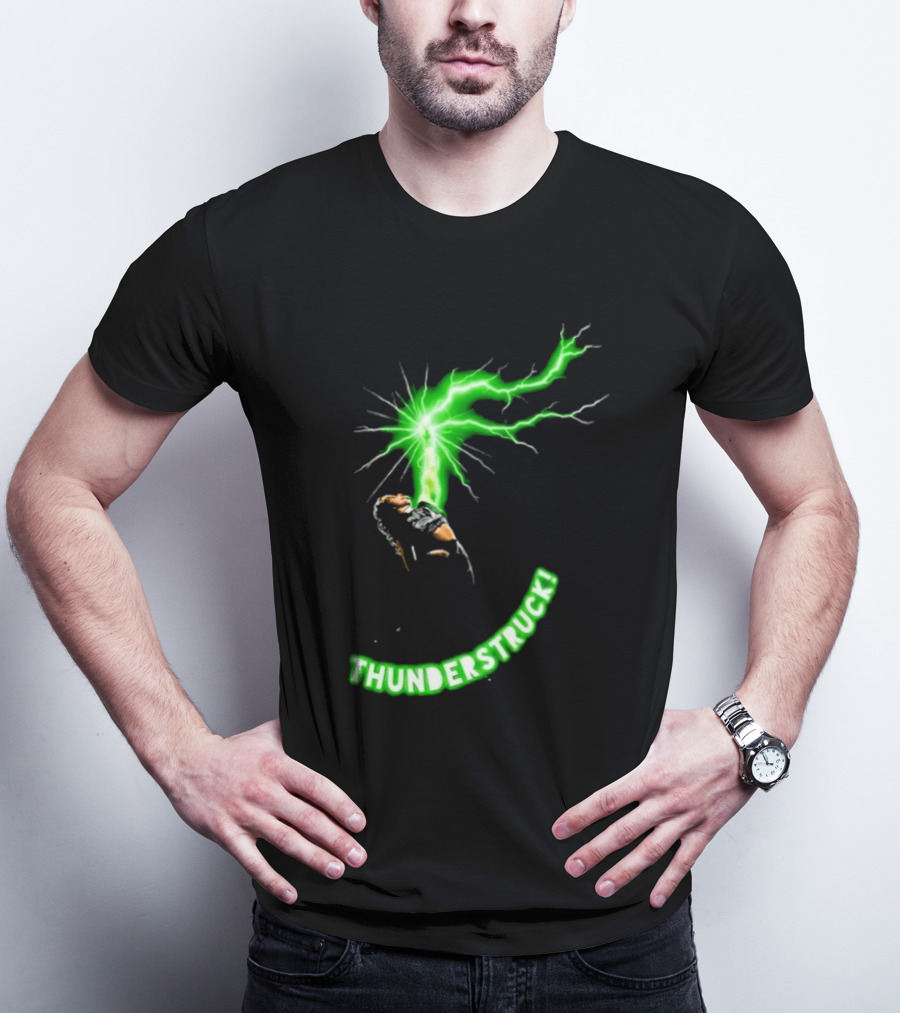 Thunderstruck Green Lightning Female Wrestler Power Burst T-Shirt