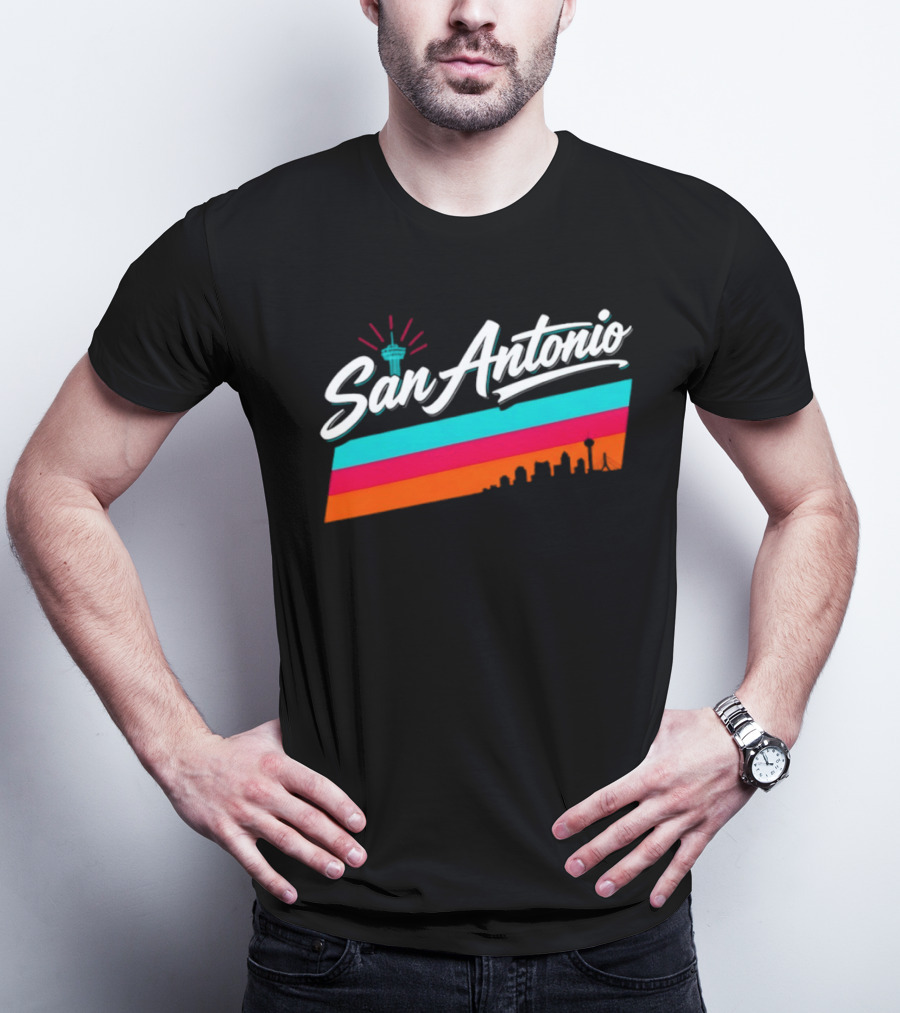 San Antonio Tower Of The Americas Spurs Basketball NBA T-Shirt