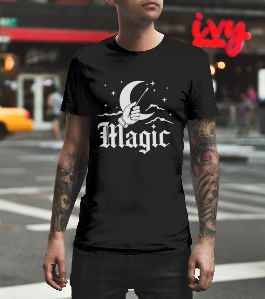 Magic Chicago White Sox Baseball Moon Hand Stars T-Shirt