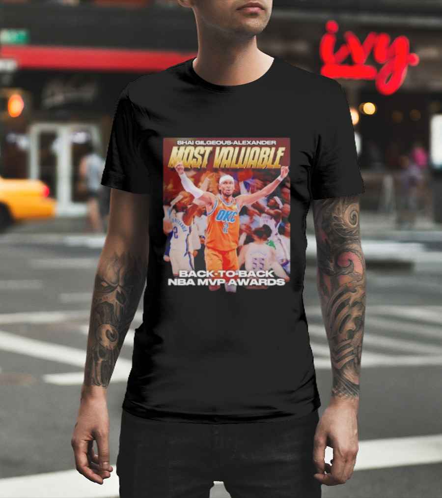 Shia Gilgeous Alexander Most Valuable Okc Back To Back Nba Mvp Awards T-Shirt