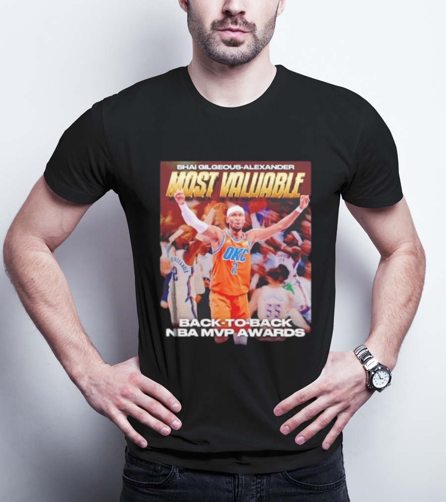 Shia Gilgeous Alexander Most Valuable Okc Back To Back Nba Mvp Awards T-Shirt