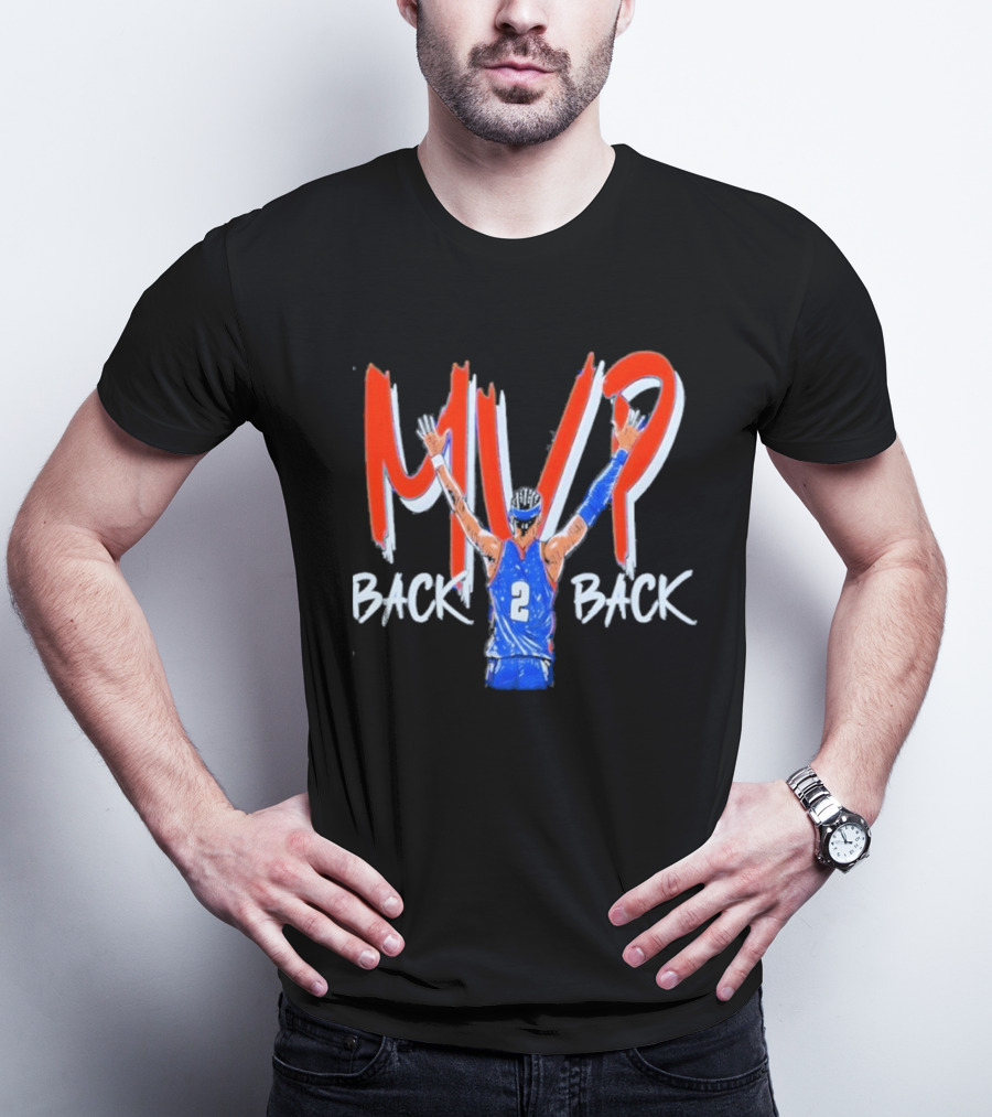 Shai Gilgeous Alexander MVP Back 2 Back Oklahoma City Thunder NBA Basketball 2026 T-Shirt