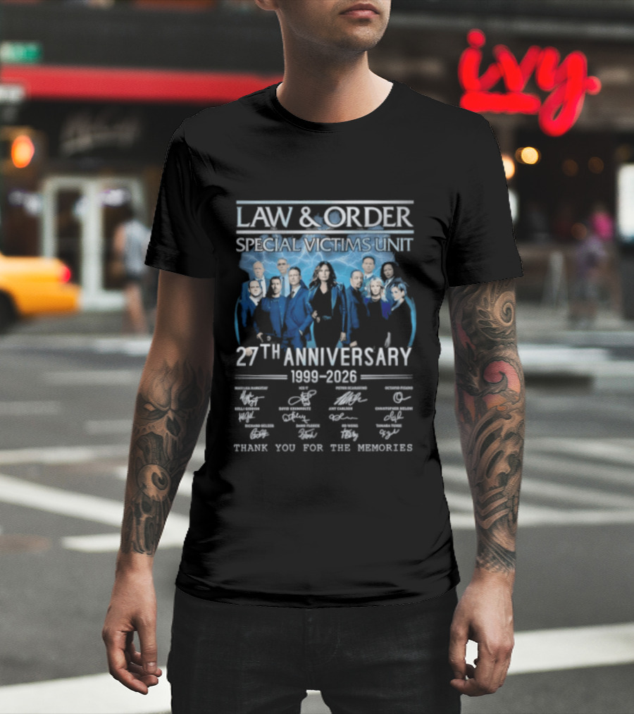 Law And Order Special Victims Unit 27th Anniversary 1999 2026 Thank You For The Memories T-Shirt