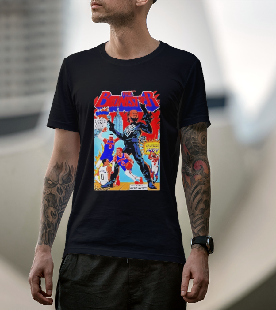 The Brunisher Jalen Brunson Knicks Comics Empire State Mocks Indiana T-Shirt