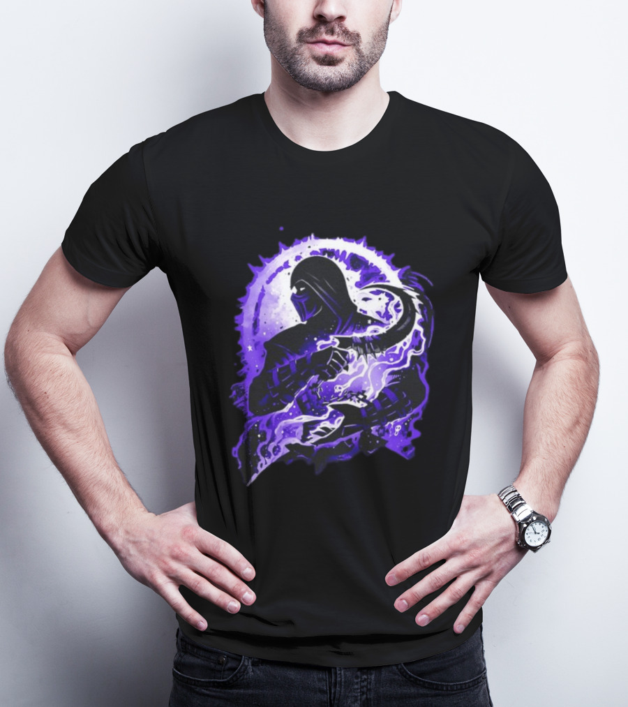 Noob Saibot Master Of The Shadow Mortal Kombat Dark Warrior Purple Aura T-Shirt