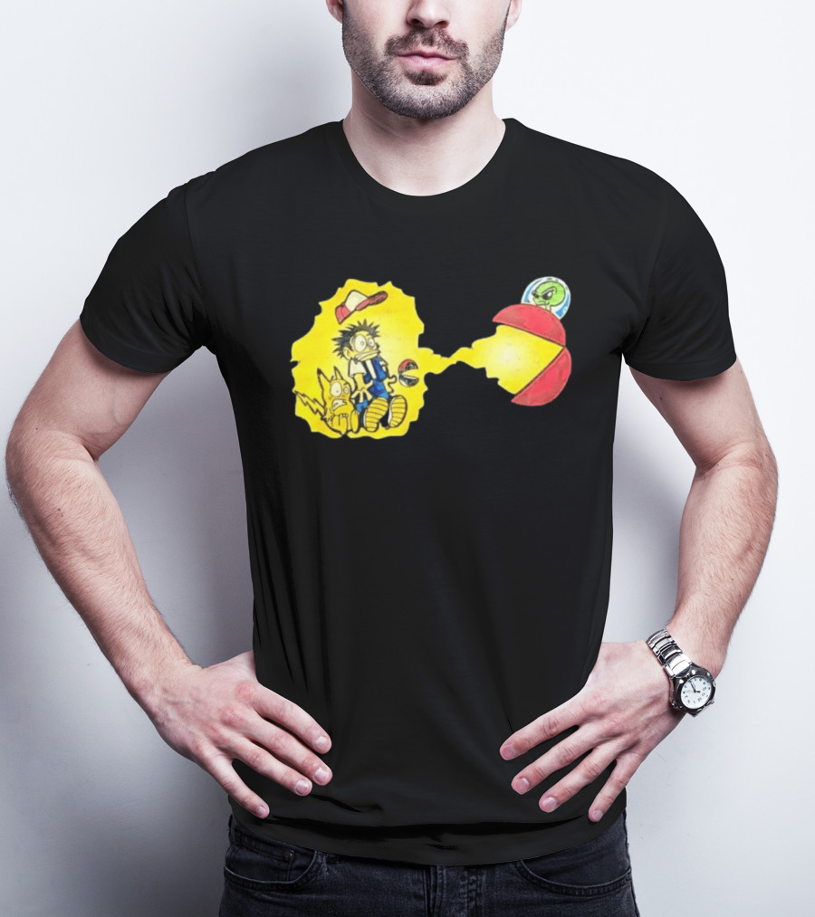 Pokémon Alien Nation Meets Pac Man Mashup T-Shirt
