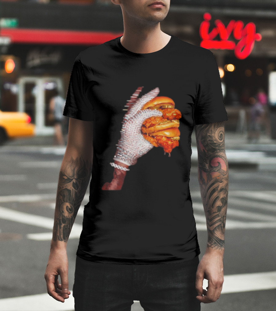 Shiny Gloves With Iceman Dreke Chicken Burger Meme T-Shirt