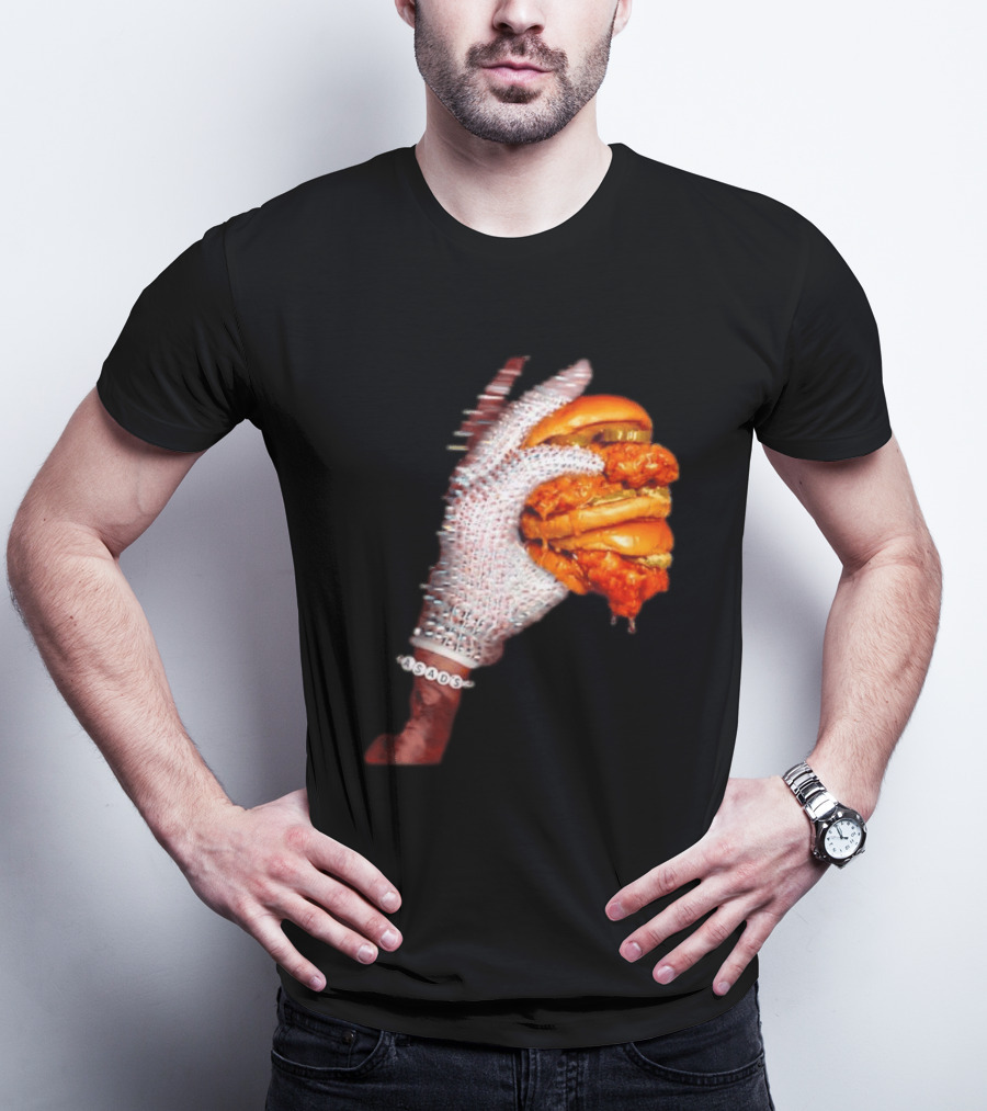 Shiny Gloves With Iceman Dreke Chicken Burger Meme T-Shirt