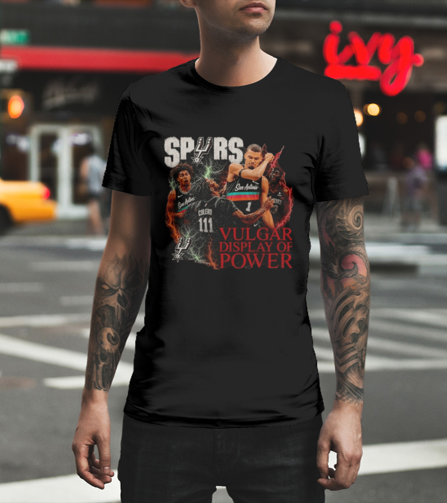 San Antonio Spurs Vulgar Display Of Power Basketball Team Action T-Shirt