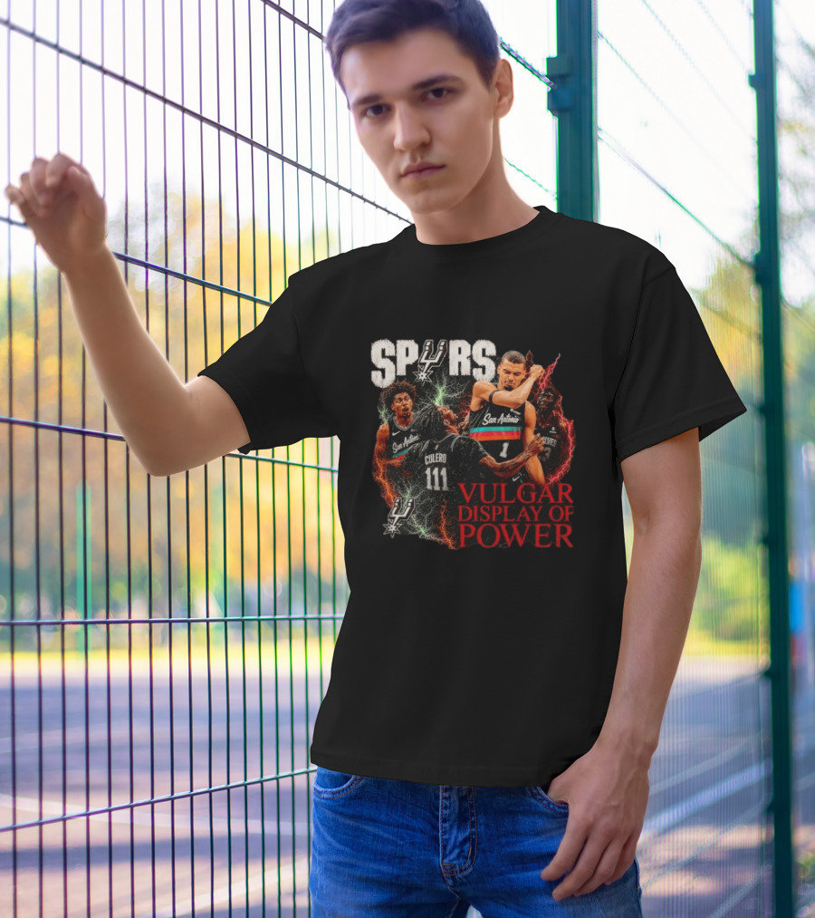 San Antonio Spurs Vulgar Display Of Power Basketball Team Action T-Shirt