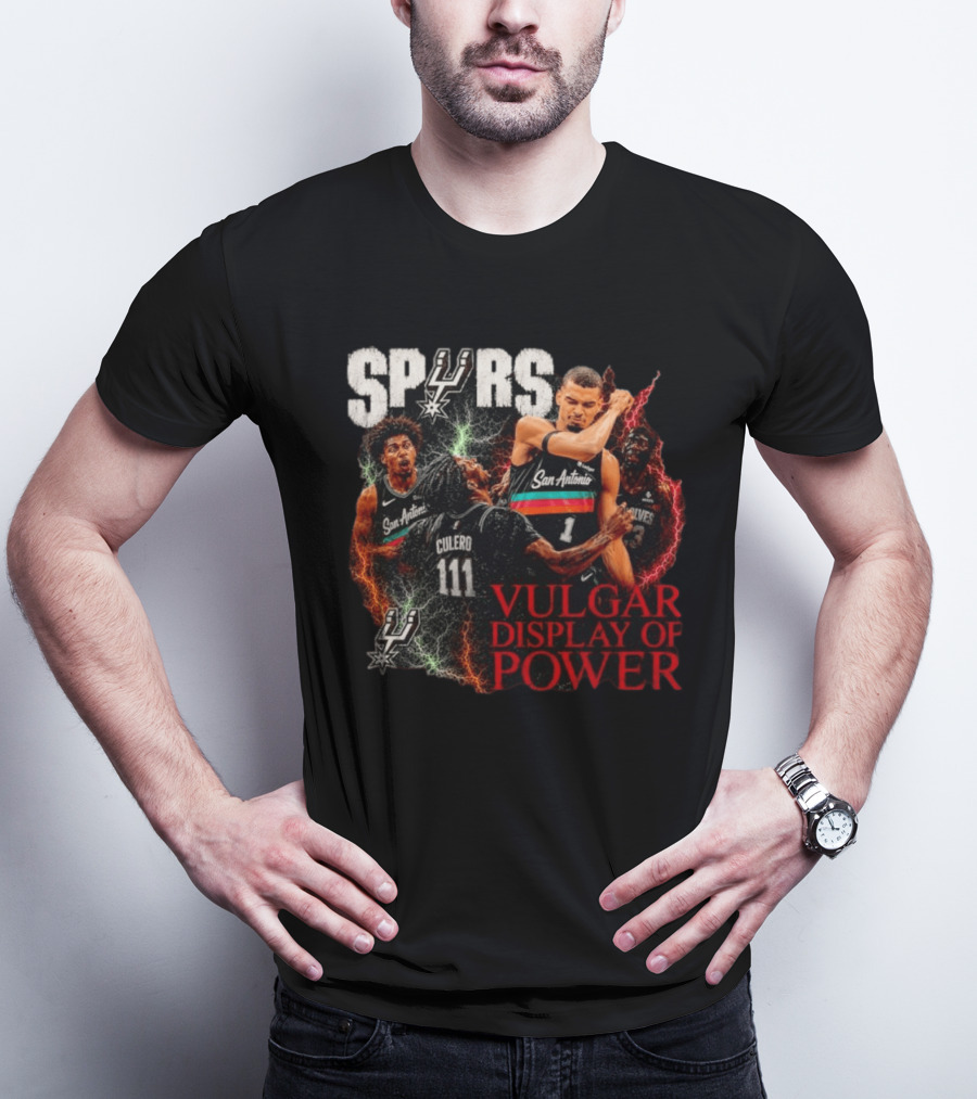 San Antonio Spurs Vulgar Display Of Power Basketball Team Action T-Shirt